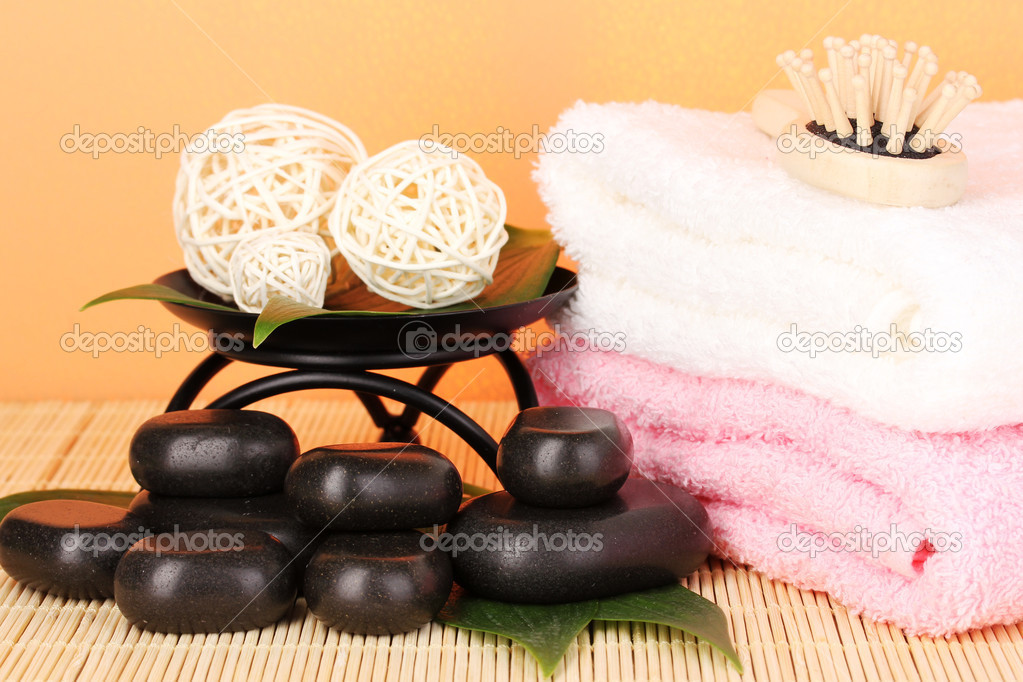 Beautiful spa setting on beige background Stock Photo by ©belchonock ...
