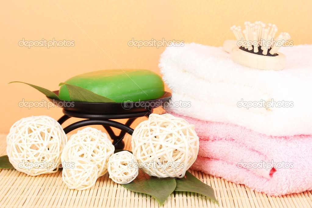 Beautiful spa setting on beige background Stock Photo by ©belchonock ...