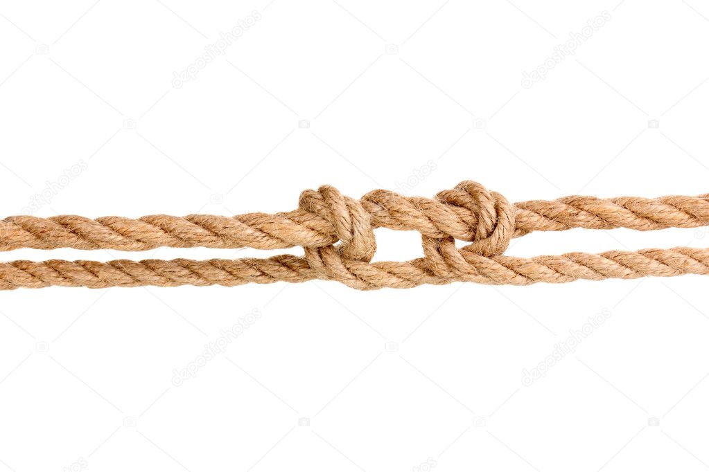 Cuerda con nudo aislado en blanco — Foto de stock #18572949 © belchonock