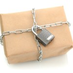 A secret envelope, a parcel bound with a rope, with a symbolic lock ...
