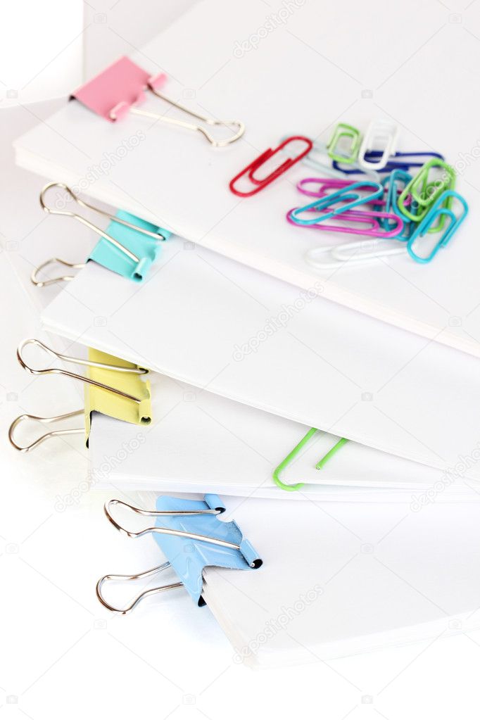 Documents with binder clips close up — Stock Photo © belchonock #18698087