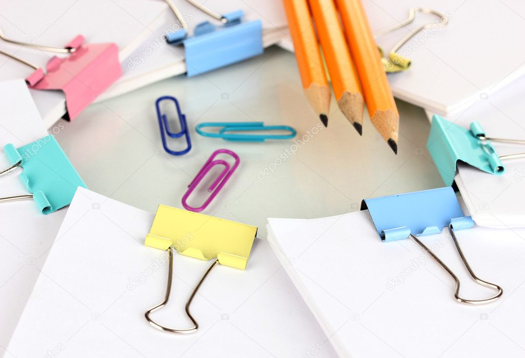 Documents with binder clips close up — Stock Photo © belchonock #18848459