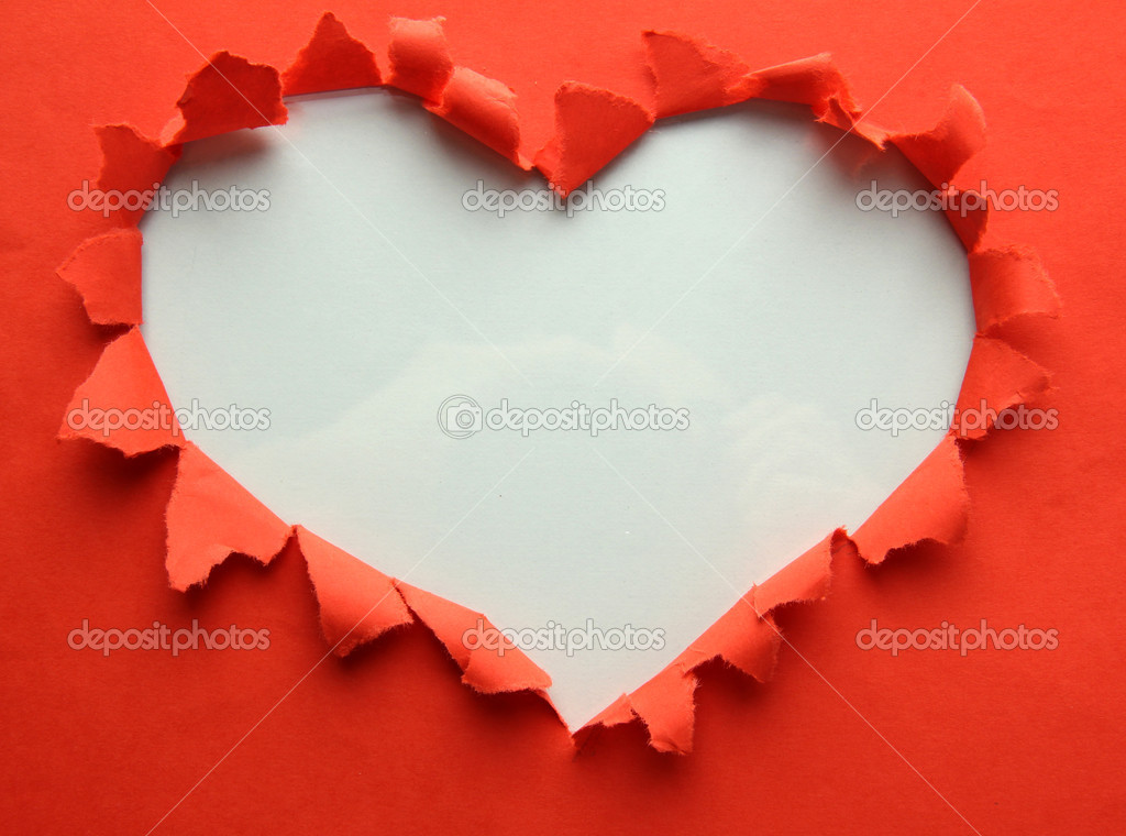 Beautiful torn paper in heart shape symbol Stock Photo by ©belchonock ...