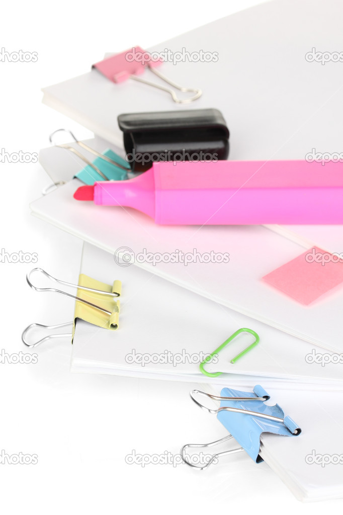 Documents with binder clips close up — Stock Photo © belchonock #20045949