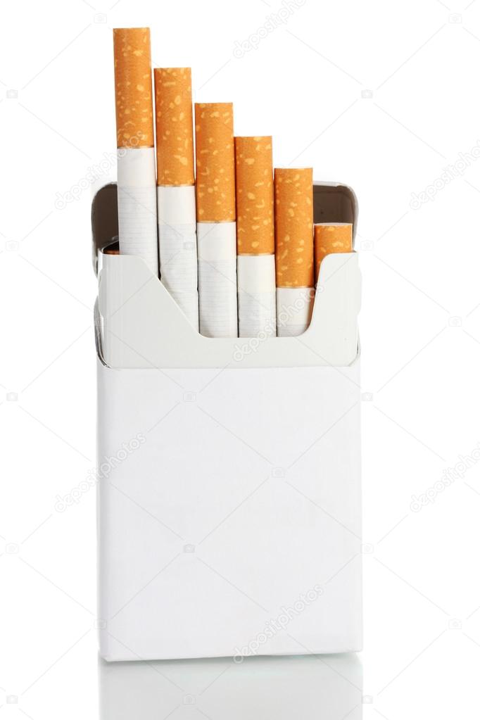 Box of cigarettes, isolated on a white — Stock Photo © belchonock #20192873
