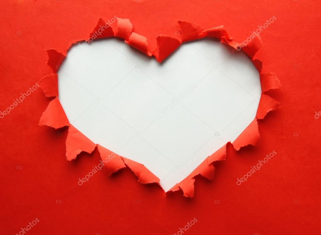 Beautiful torn paper in heart shape symbol — Stock Photo © belchonock ... Beautiful torn paper in heart shape symbol — Stock Photo © belchonock ...