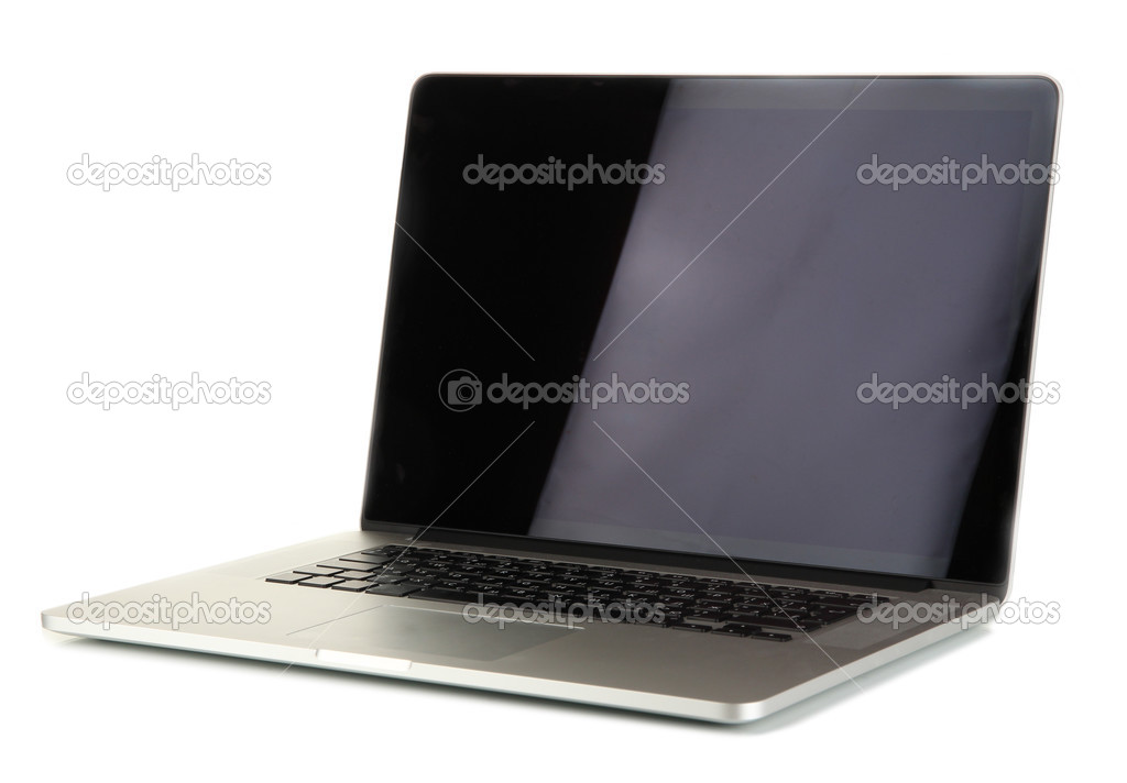 White laptop isolated on white Stock Photo by ©belchonock 23056482