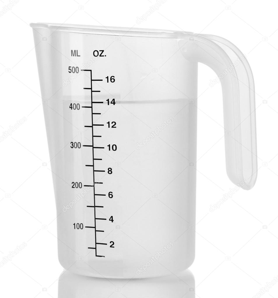 Measuring cup with water isolated on white — Stock Photo © belchonock ...