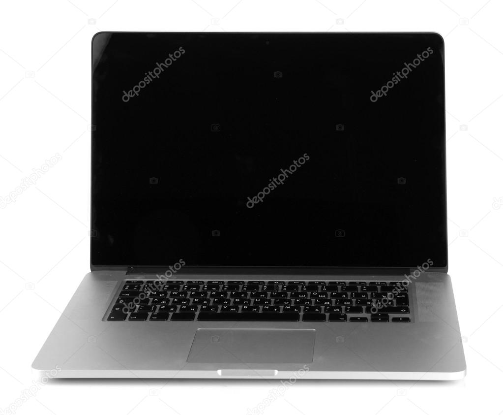 White laptop isolated on white Stock Photo by ©belchonock 24277721