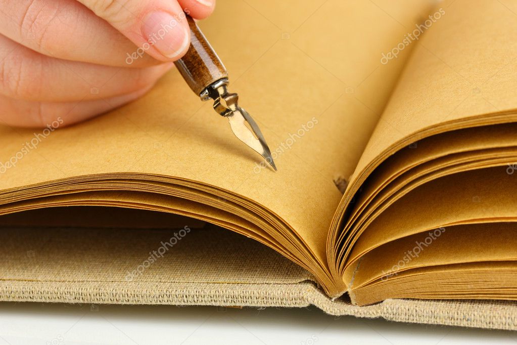 Beautiful old notebook close up — Stock Photo © belchonock #25030597