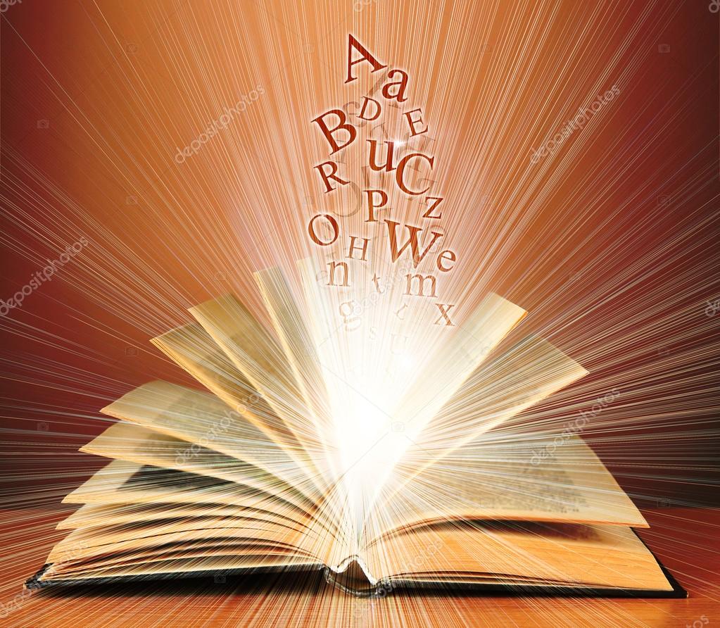 Opened book on color background Stock Photo by ©belchonock 25668145