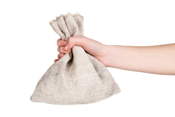 Hand holding sack bag — Stock Photo © ia__64 #3939898