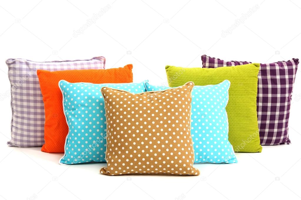 Colorful pillows isolated on white — Stock Photo © belchonock #26377307