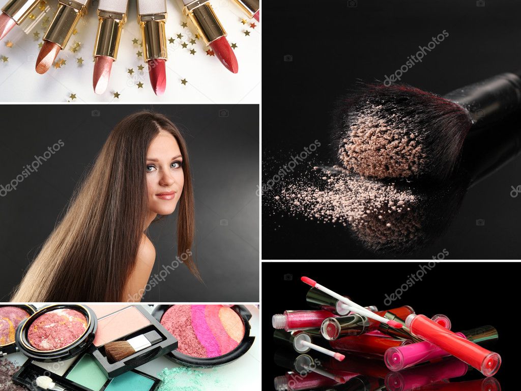 Make-up collage — Stock Photo © belchonock #27316313