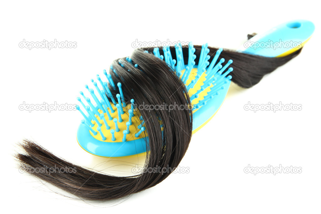 Hair brush isolated on white — Stock Photo © belchonock #28652399