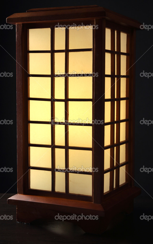 Japanese table lamp on black background Stock Photo by ©belchonock 29304313