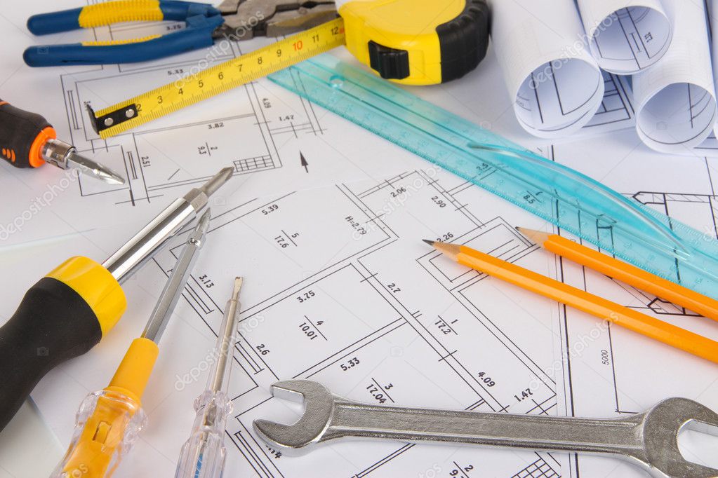 Part of architectural project ⬇ Stock Photo, Image by © belchonock ...