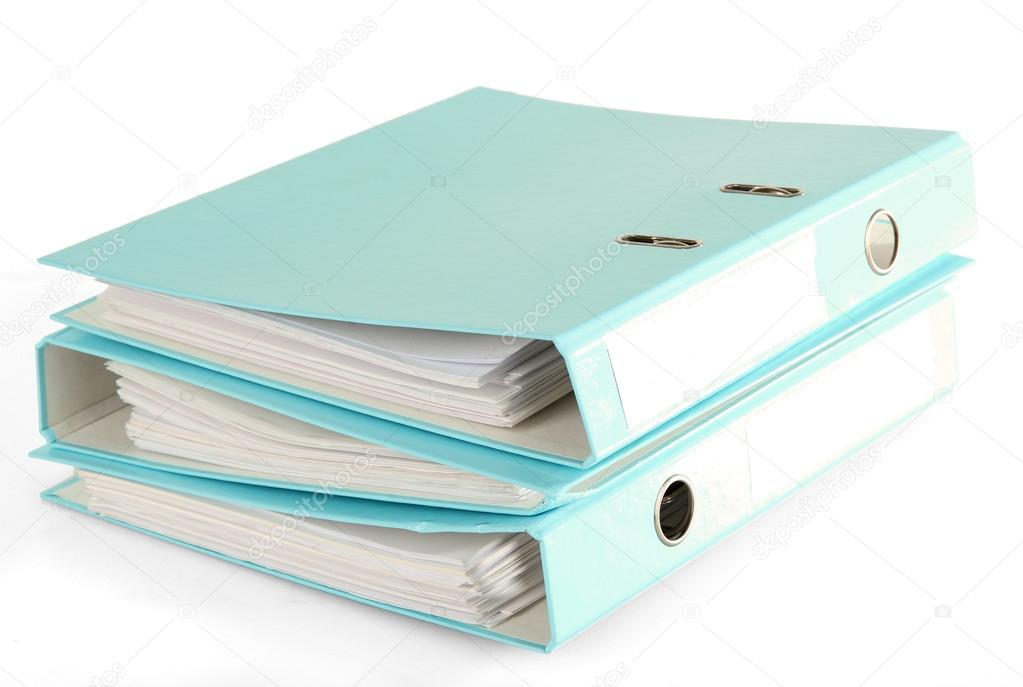Blue folders, isolated on white Stock Photo by ©belchonock 34429385