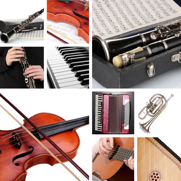 Collage of musical instruments — Stock Photo © belchonock #103979582