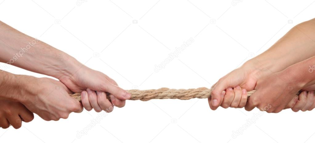 Tug of war, isolated on white Stock Photo by ©belchonock 35521271