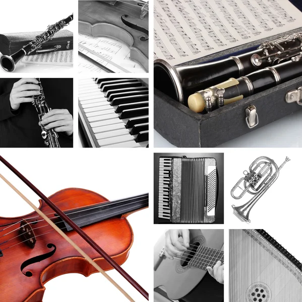 Collage de instrumentos musicales — Foto de stock © belchonock #103979582