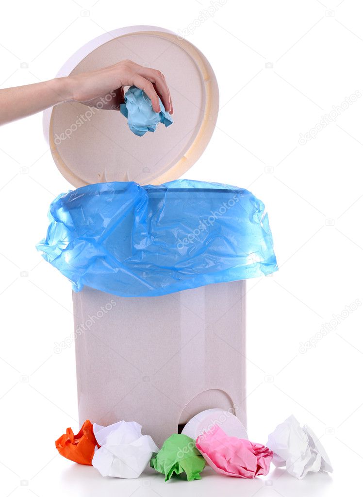 Garbage bin, isolated on white — Stock Photo © belchonock #36127465