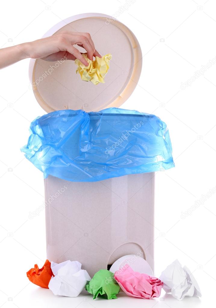 Garbage bin, isolated on white — Stock Photo © belchonock #36428727