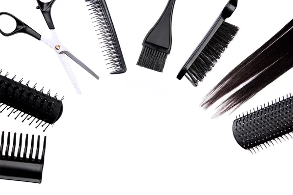 Professional hairdresser tools on table close-up Stock Photo by ...