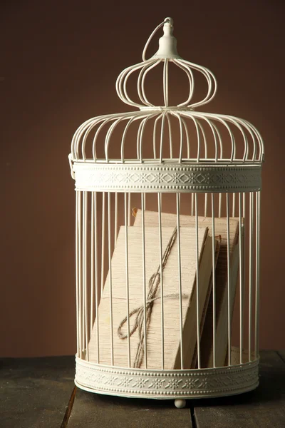 Beautiful decorative cage with beautiful flowers — Stock Photo ...