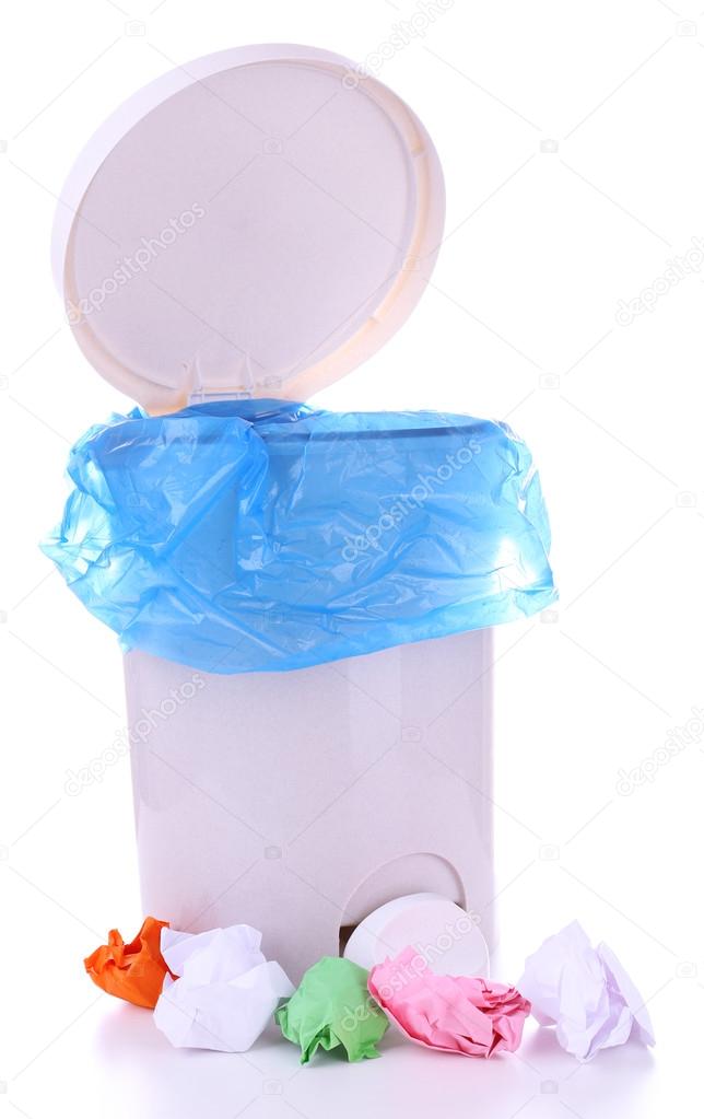 Garbage bin, isolated on white — Stock Photo © belchonock #37727227