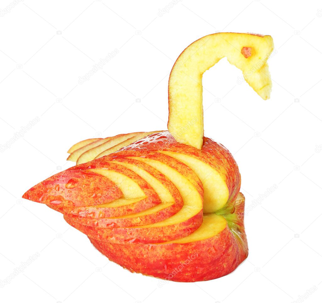 Swan Apple Carving