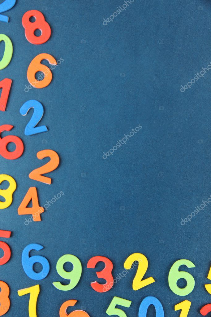 Colorful numbers on school desk background Stock Photo by ©belchonock ...