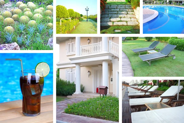 Collage con diferentes fotos de hotel turístico de lujo 2024