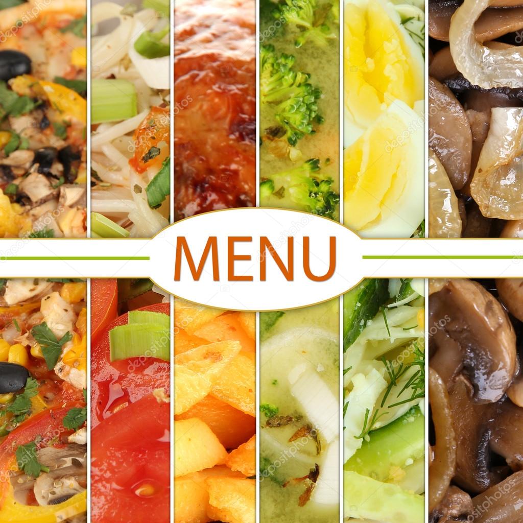 Collage de platos para menú de restaurante: fotografía de stock ...