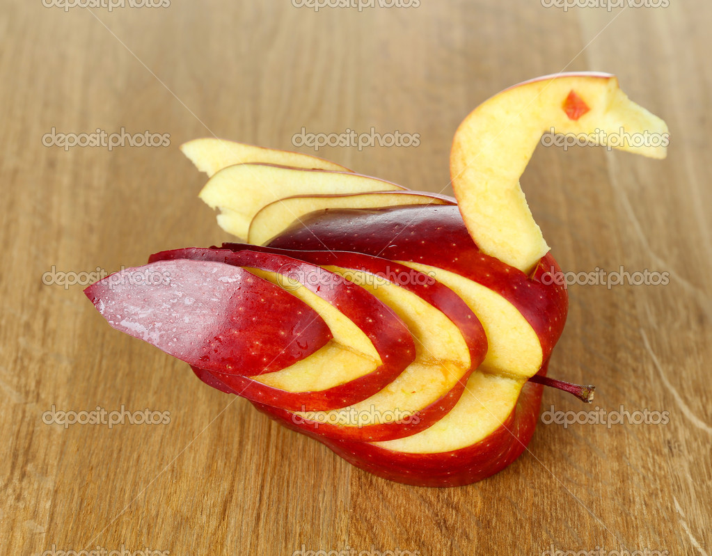 Swan Apple Carving