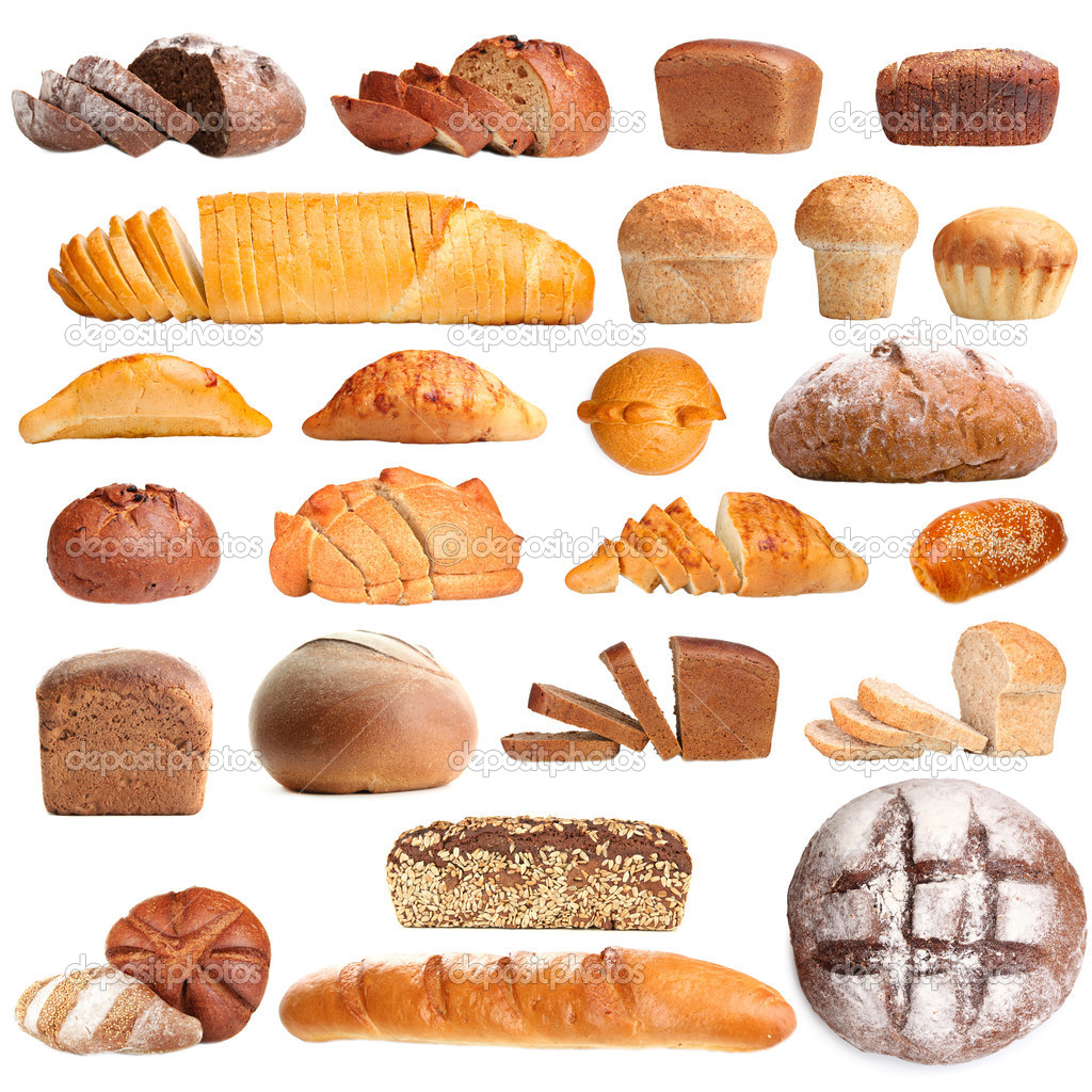 Collage of various bread isolated on white Stock Photo by ©belchonock ...