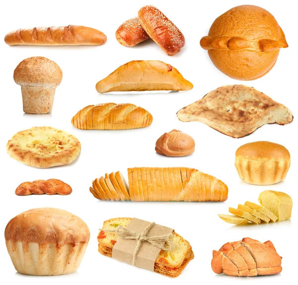 Collage of various bread isolated on white Stock Photo by ©belchonock ...