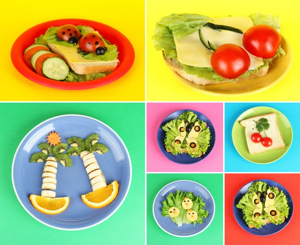 Collage of fun food for kids Stock Photo by ©belchonock 41791159