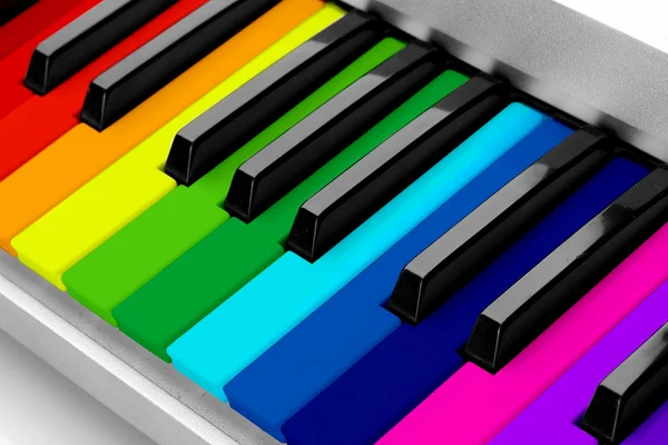 Colorful piano keyboard close-up — Stock Image
