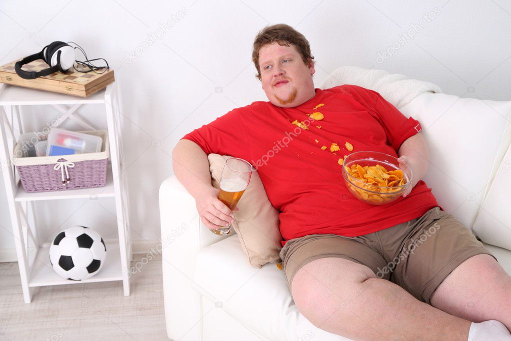 Lazy overweight male Stock Photo by ©belchonock 45085677