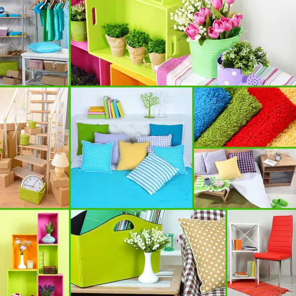 Home interior collage — Stock Photo © belchonock #45052493