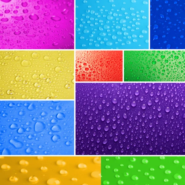 Waterdrops spectral sun blue gold orange red green colors gradient set ...