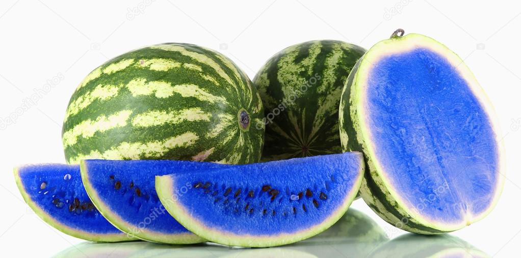 Sandía azul aislada en blanco — Foto de stock © belchonock #47907903