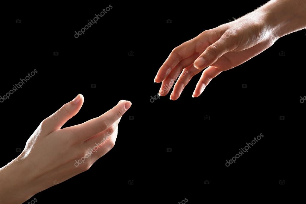 Human hands on black background Stock Photo by ©belchonock 47919285