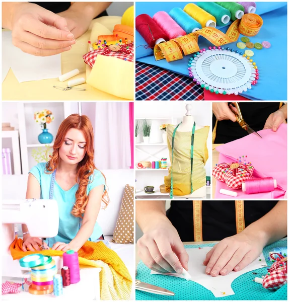 Sewing design collage Stock Photos, Royalty Free Sewing design collage ...