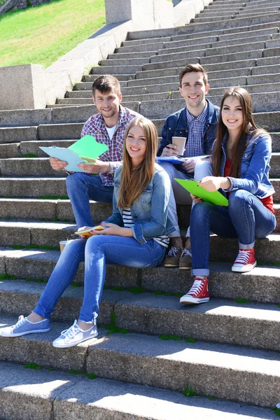 Students sitting on stairs — Stock Photo © minervastock #33266177