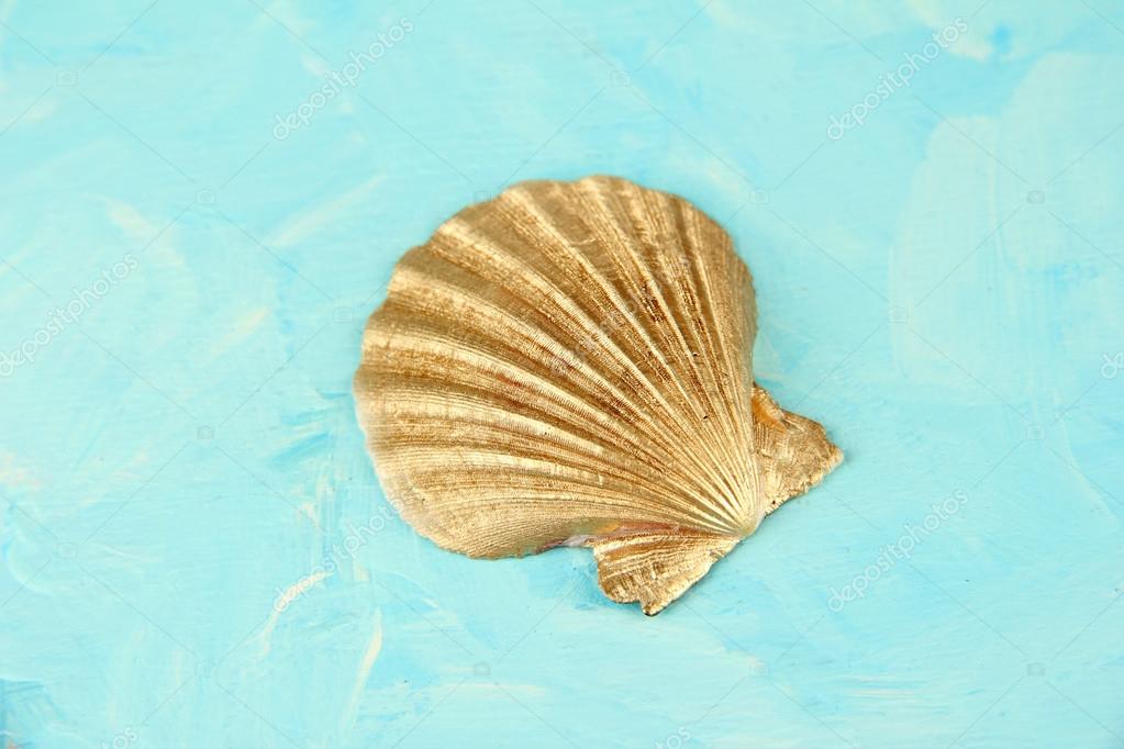 Colored golden seashell Stock Photo by ©belchonock 49961213