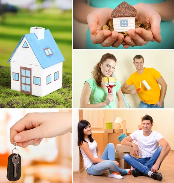 Real estate collage: moving to new house Stock Photo by ©belchonock ...