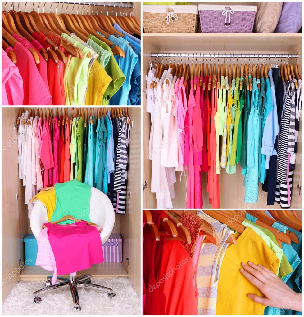 Wardrobe with clothes collage Stock Photo by ©belchonock 50798039