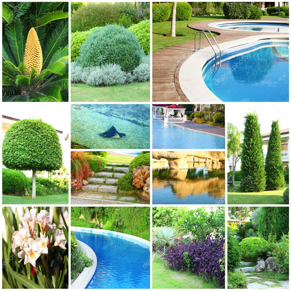 Collage of beautiful nature landscaping — Stock Photo © belchonock ...